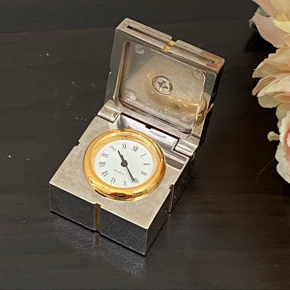 Vintage | Accents | Vintage Present Box Gift Box Mini Clock Desk ...
